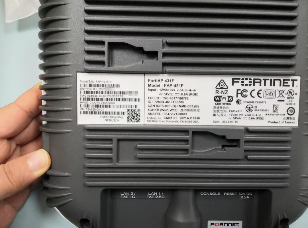 FortiAP-431F Tri-Radio Indoor Wireless AP | 802.11ax WiFi 6