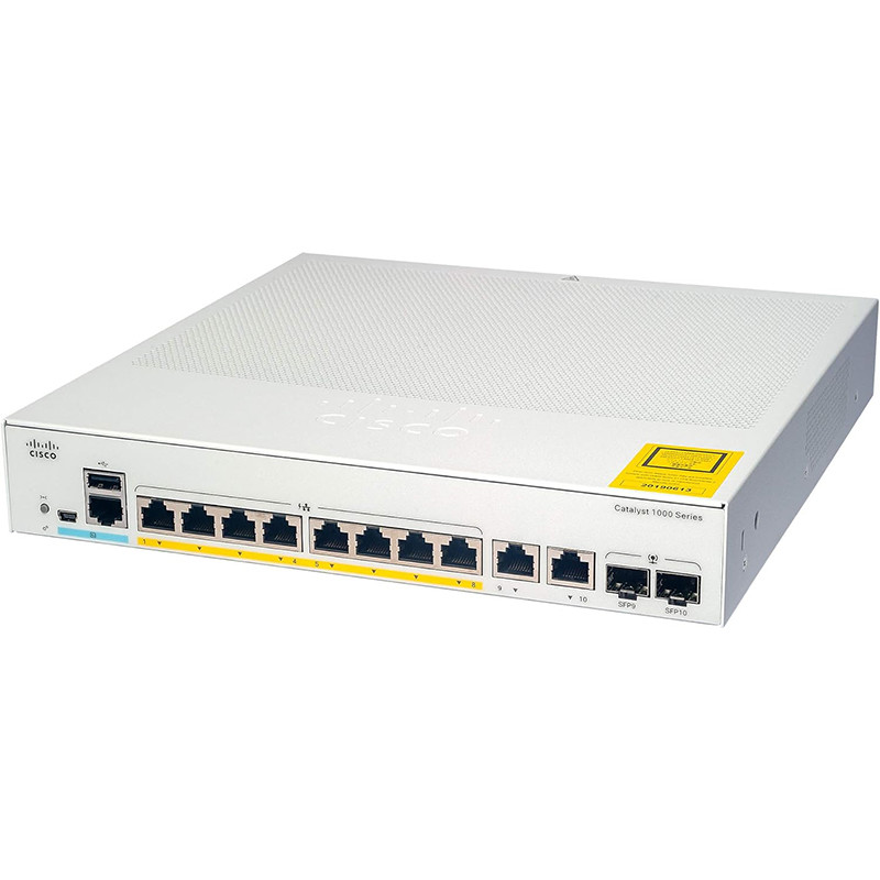 Cisco Catalyst 1000-8T-2G-L Network Switch, 8 Gigabit Ethernet (GbE ...
